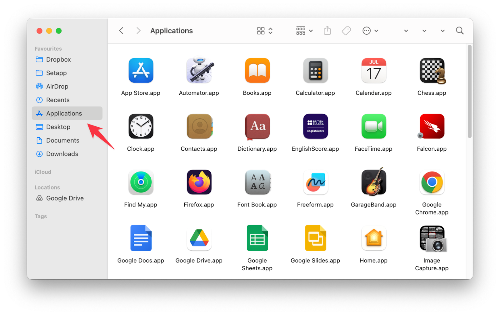 Where is Applications folder on Mac?