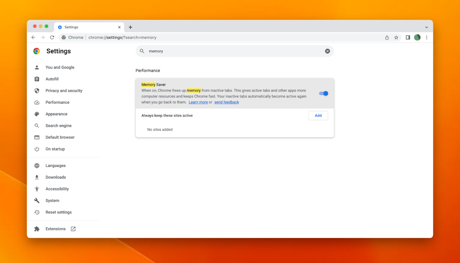 How to use Memory and Energy Saver in Google Chrome