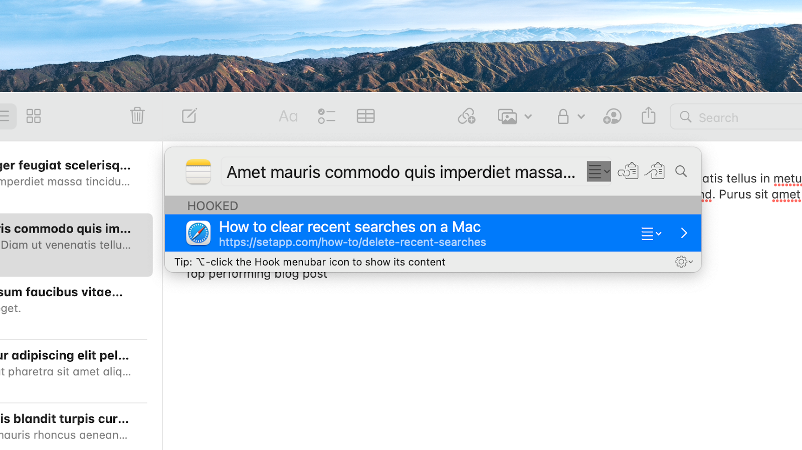Interlink objects, items, web pages, emails, and folders with Hookmark