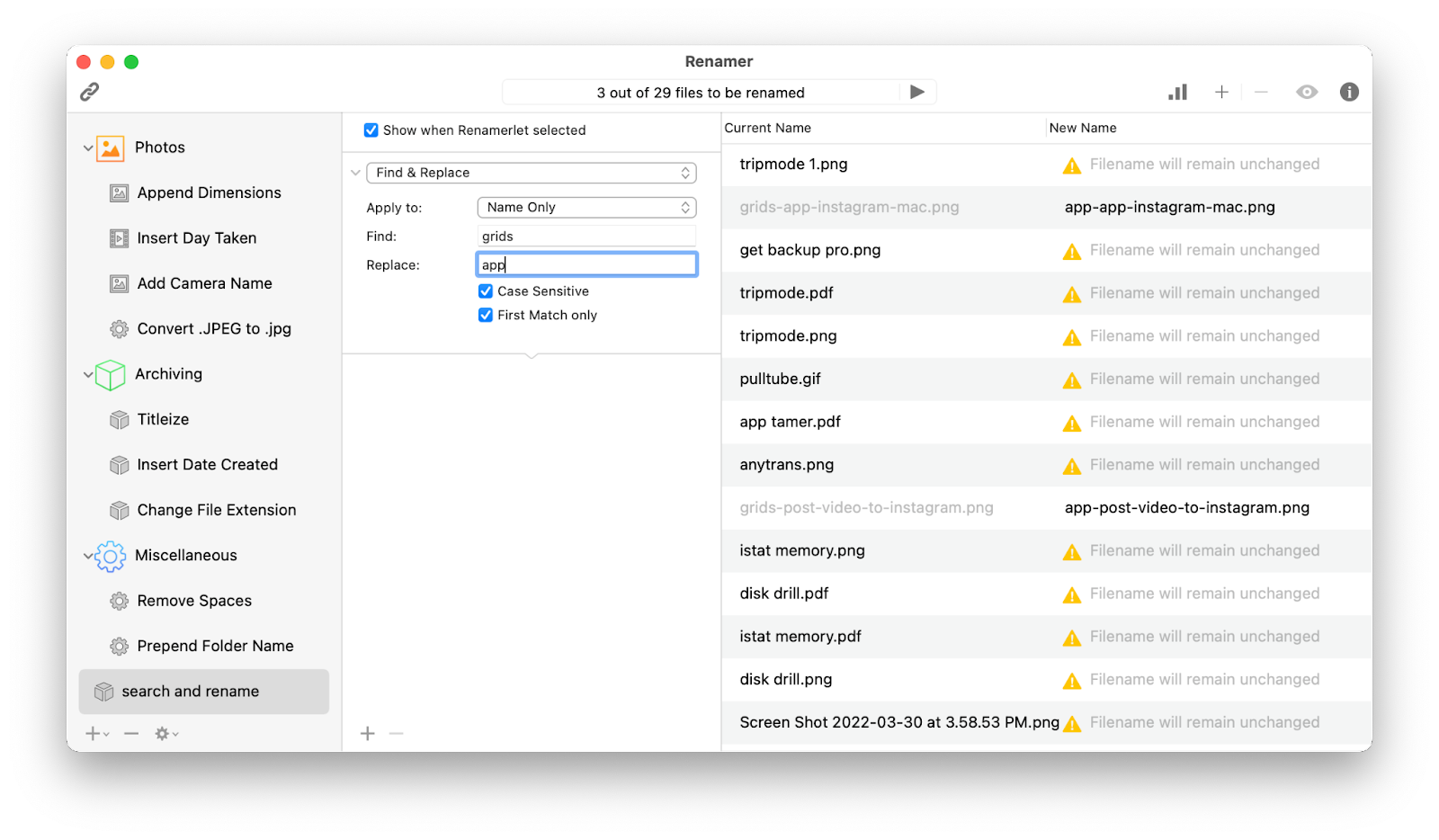How to rename multiple files at once